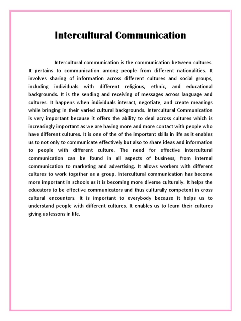 Understanding Intercultural Communication | PDF | Cross Cultural ...
