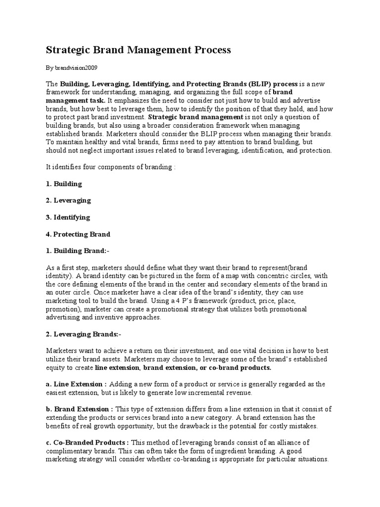 Strategic Brand Management | PDF | Brand | Marketing