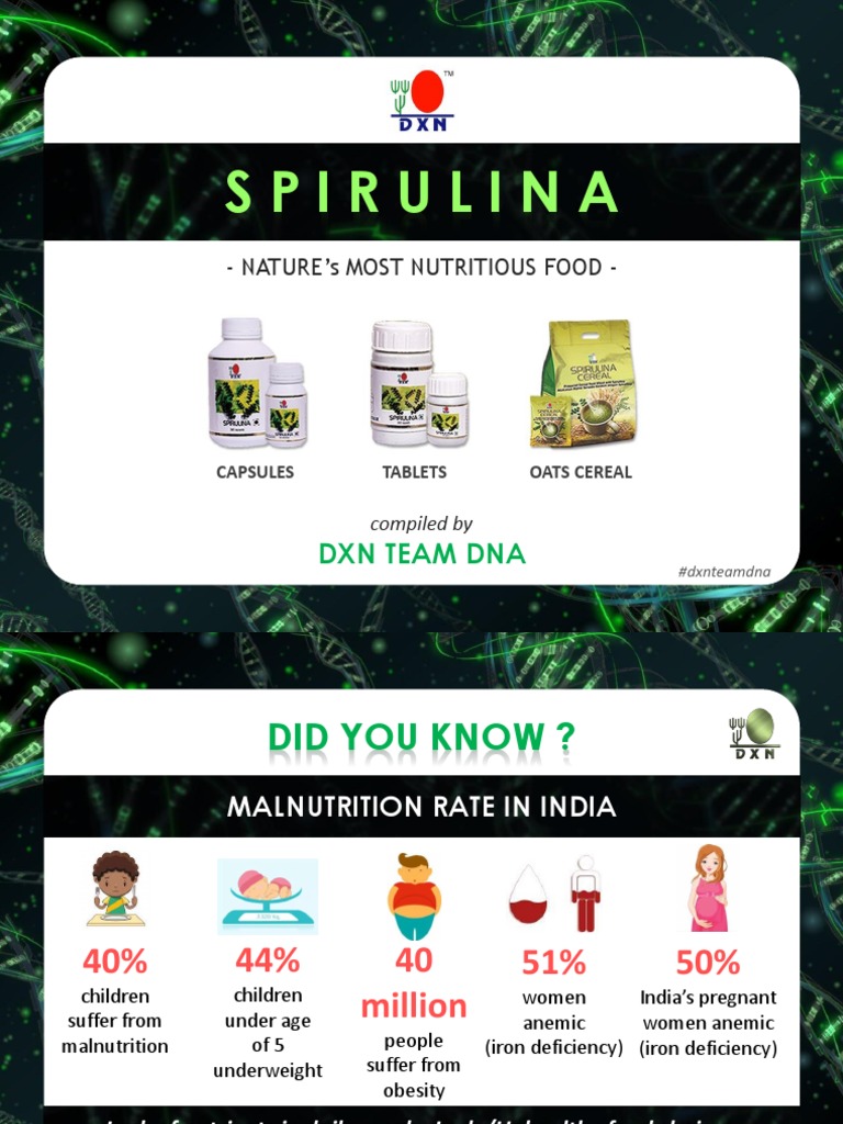 DXN TEAM DNA Spirulina | PDF | Nutrition | Diet & Nutrition