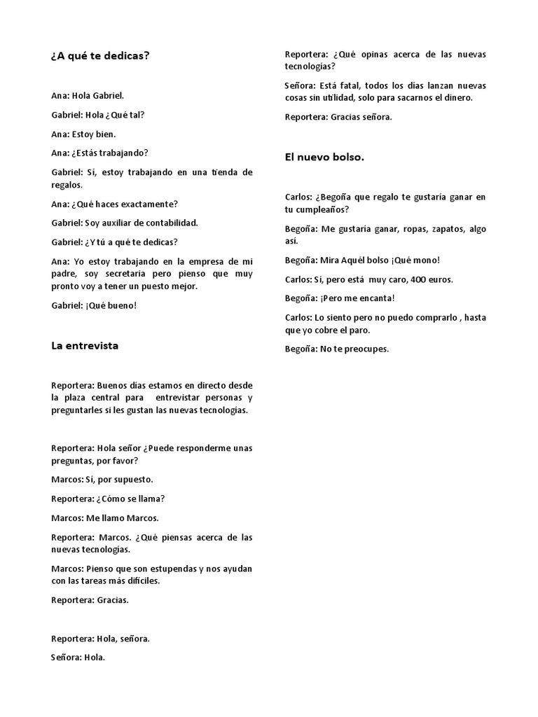 Dialogos em Espanhol | PDF