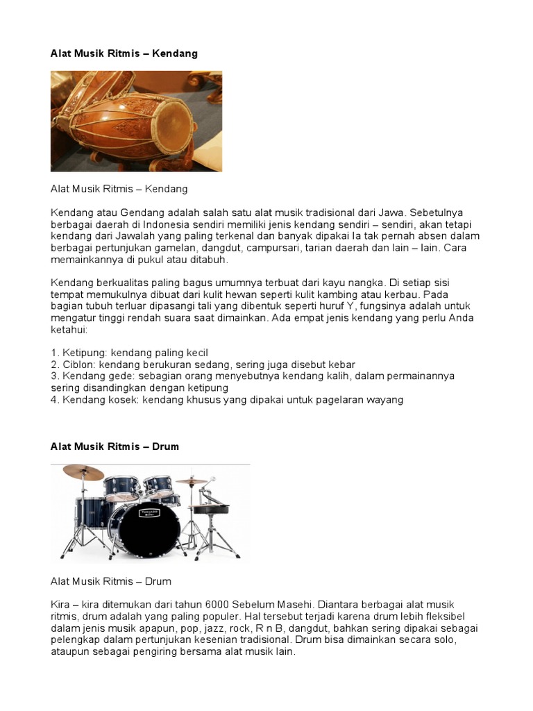 Alat Musik Ritmis | PDF