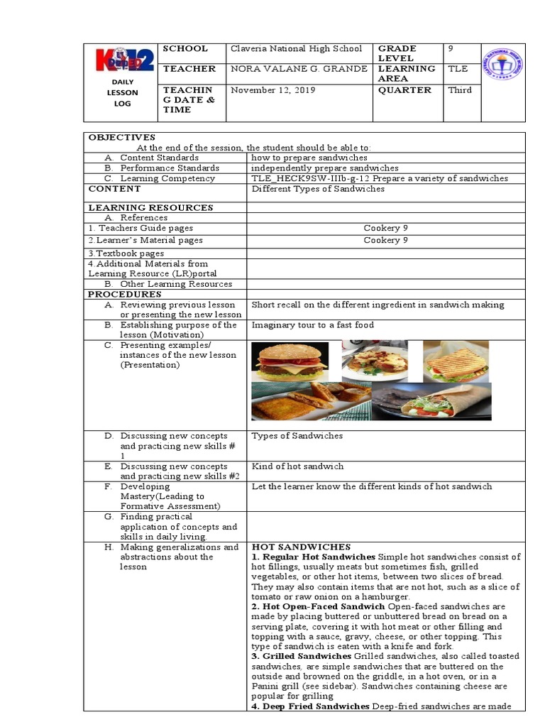 DLL in Cookery | PDF | Sandwich | Grilling
