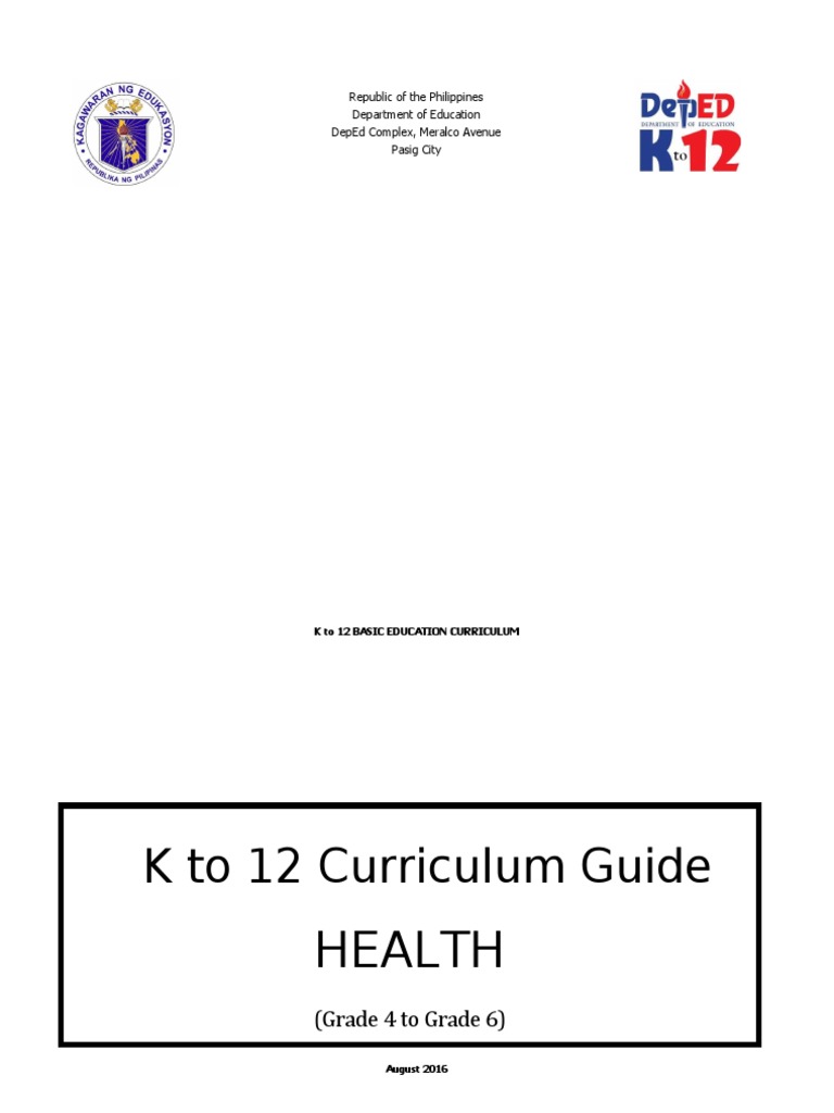 Grade 4 Health Curriculum Guide | PDF | Infection | Pathogen