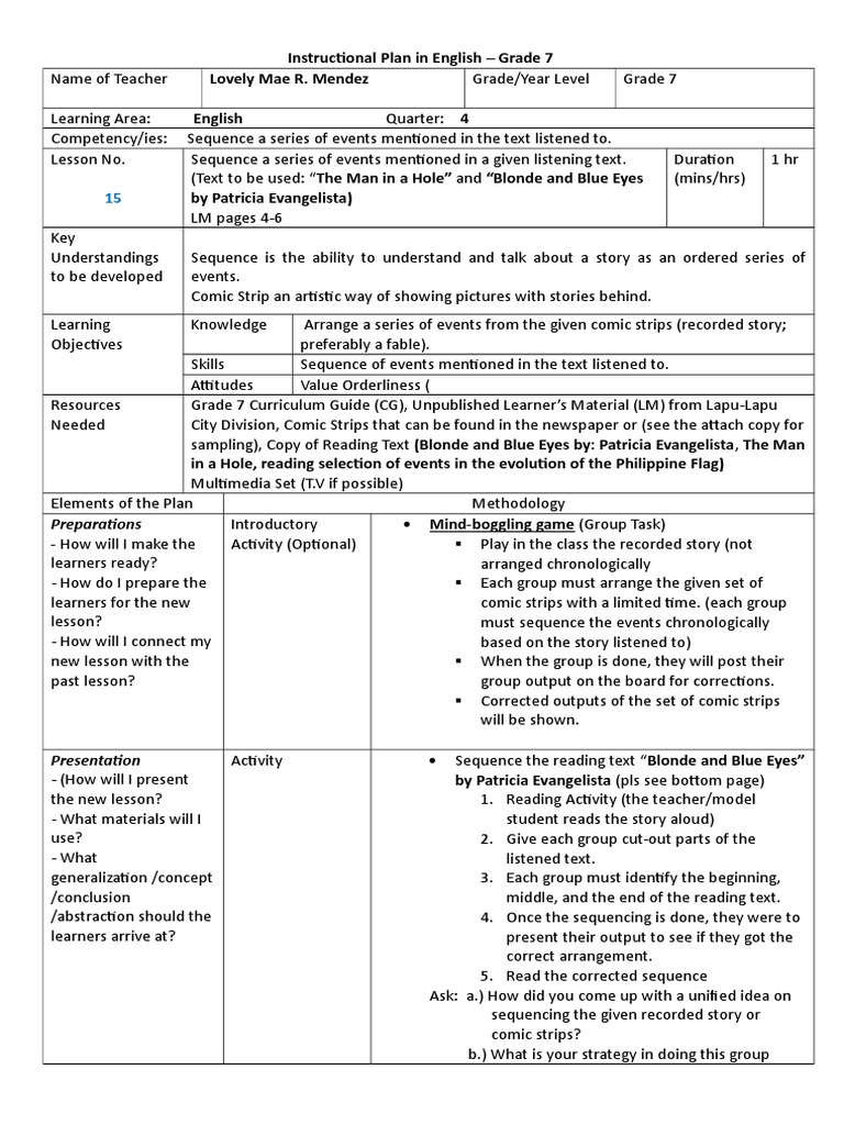ENG7Q4-iP15-v.02 Sequence A Series of Events Mentioned in The Text ...