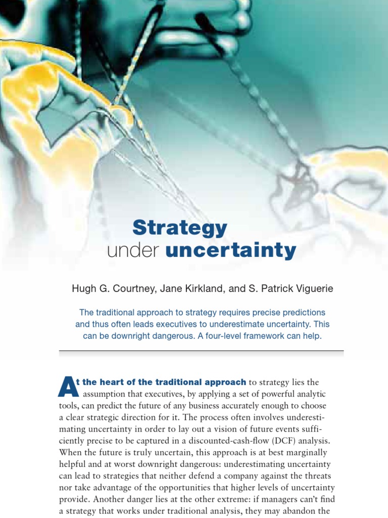 Mckinsey Quarterly - Strategy Under Uncertainty | Strategic Management ...
