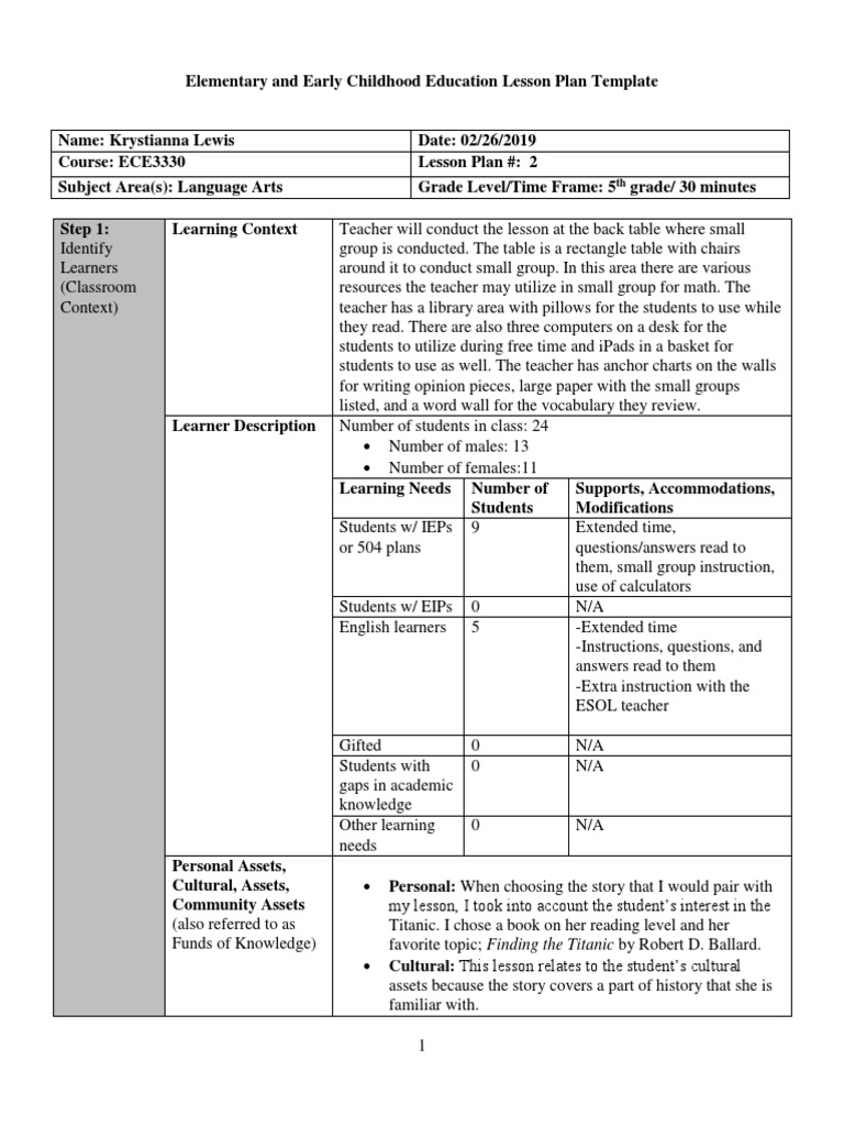 Comprehension Lesson Plan | PDF | Educational Assessment | Reading ...