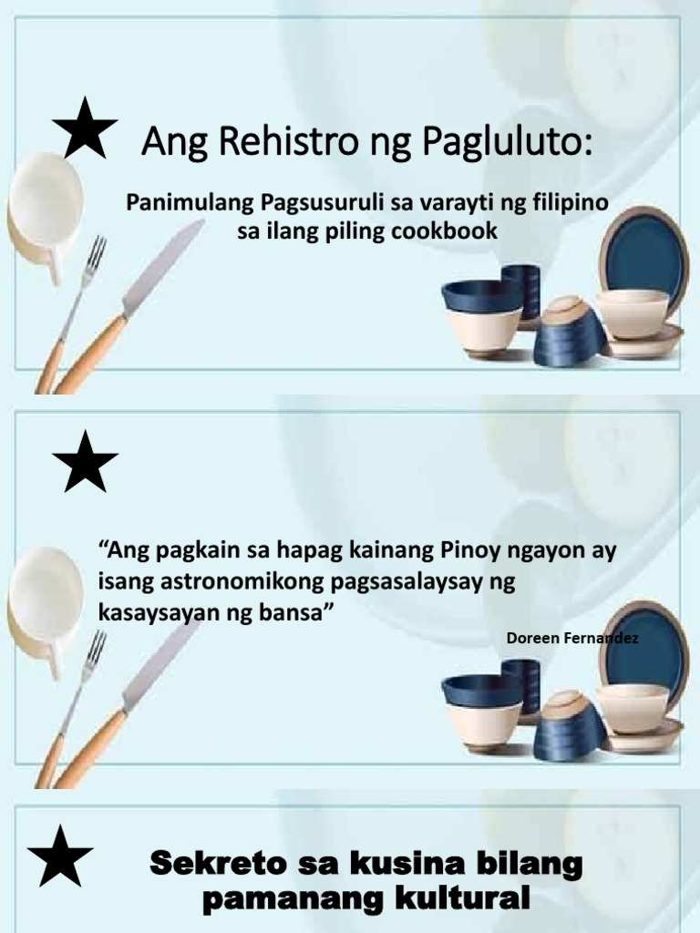 Rehistro NG Pagluluto | PDF
