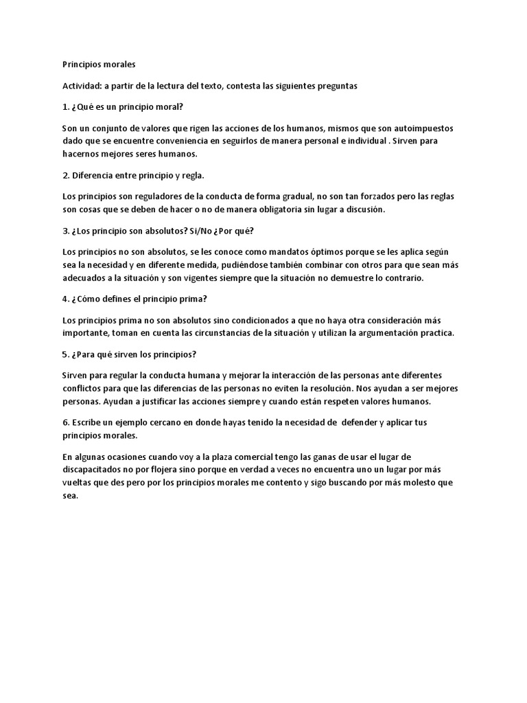 Principios Morales | PDF