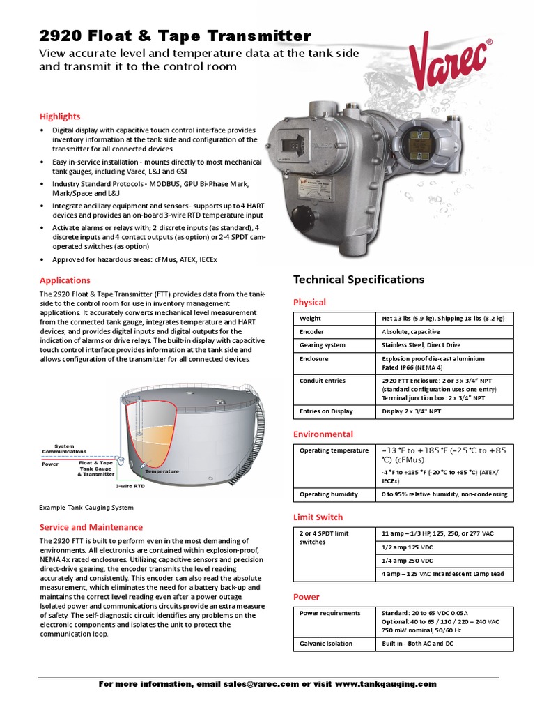 Varec Data Sheet | PDF | Switch | Input/Output