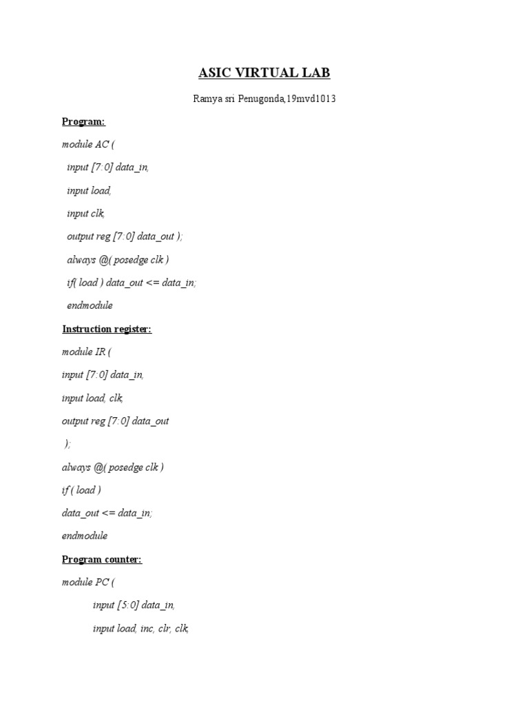 Asic Virtual Lab | PDF | Computer Hardware | Computer Programming