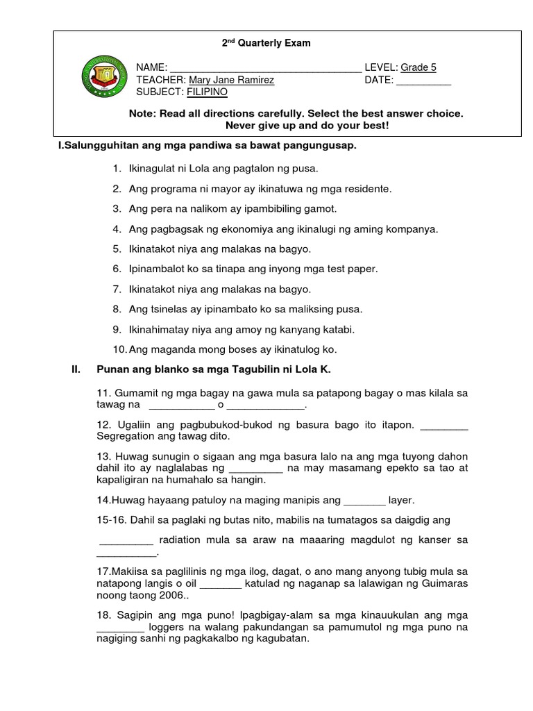 Filipino 5 | PDF