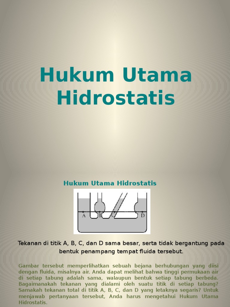 Hukum Utama Hidrostatis | PDF | Kajian Bahasa Asing