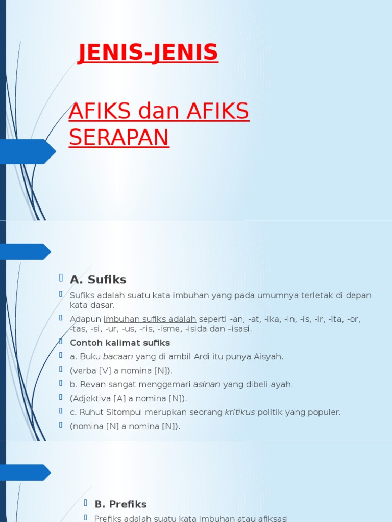 Jenis Jenis Afiks | PDF