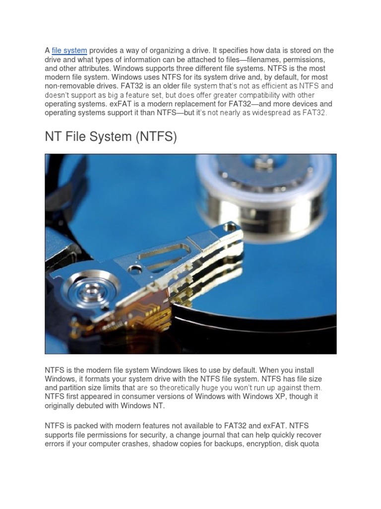 What's The Difference Between FAT32, exFAT, and NTFS | PDF | File ...