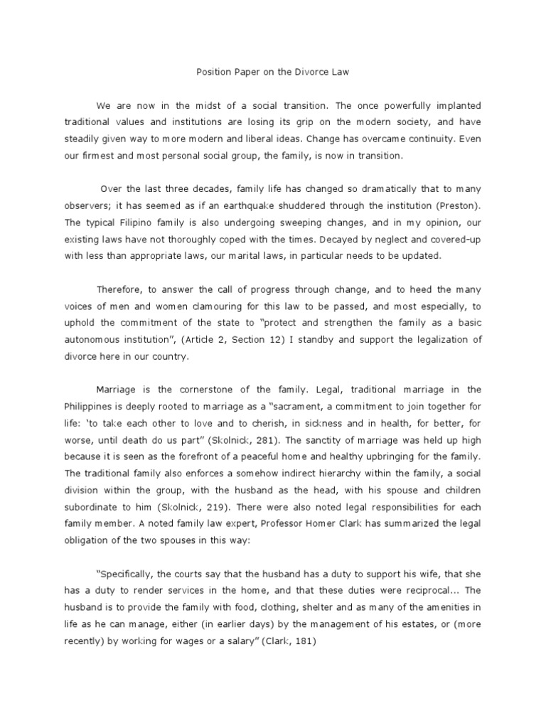 Support for Legalizing Divorce in the Philippines | PDF | Divorce | Family
