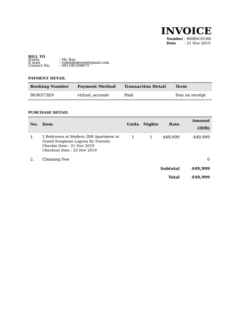 Travelio Invoice 9036573E9 | PDF