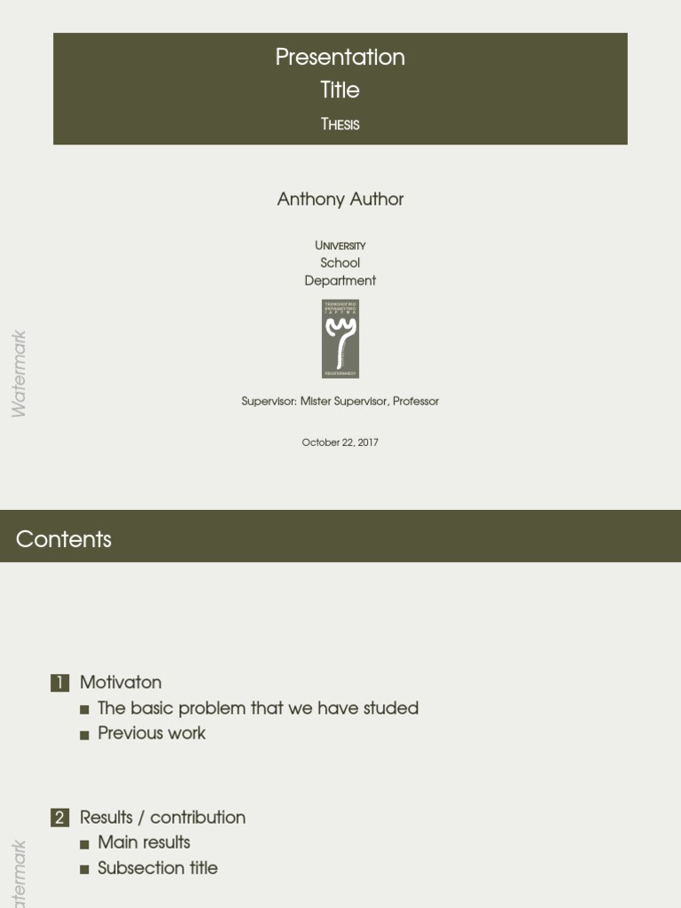 Beamer Presentation Template Guide | PDF