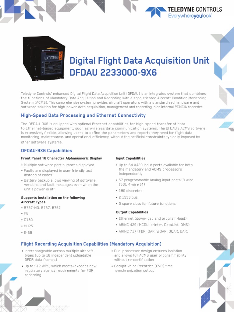 Enhanced DFDAU for Aircraft Monitoring | PDF | Flight Recorder | Input ...