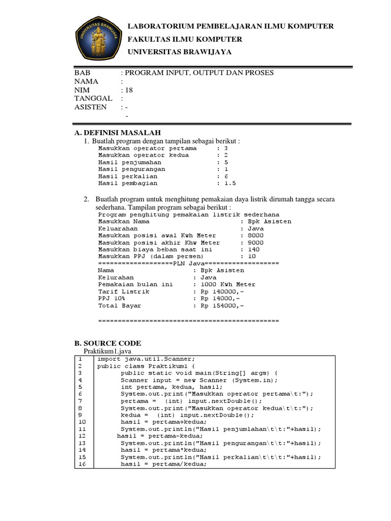 Input, Output, Dan Proses | PDF