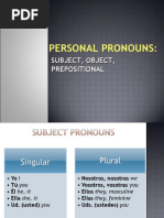 Spanish Pronouns Chart | PDF | Grammatical Conjugation | Linguistics