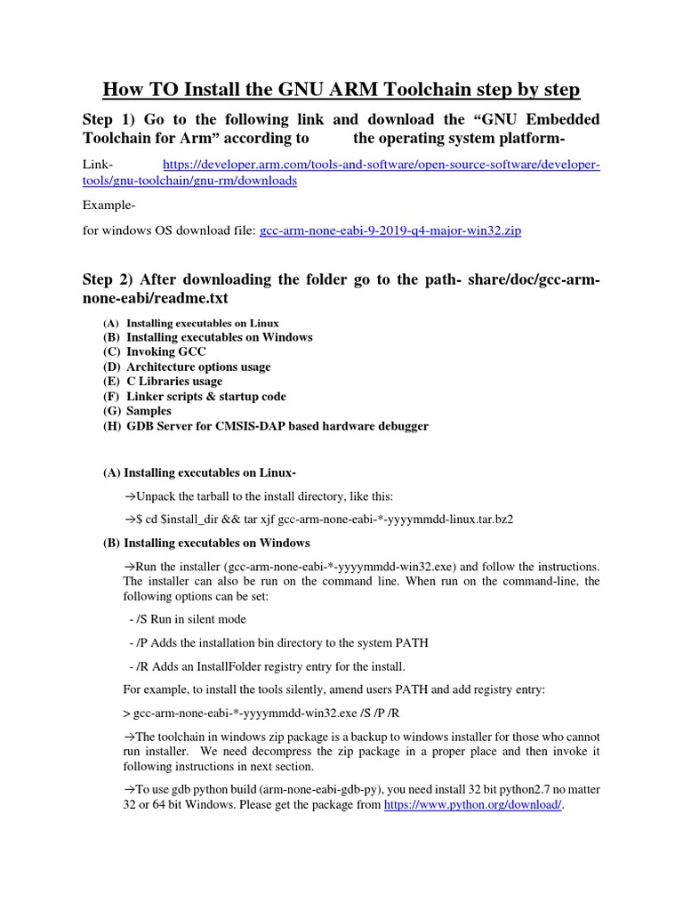 How To Install The GNU ARM Toolchain | PDF | Library (Computing) | Eclipse (Software)