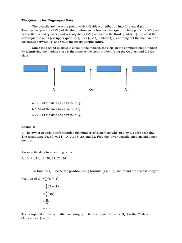 The Quartile For Ungrouped Data | PDF | Teaching Mathematics