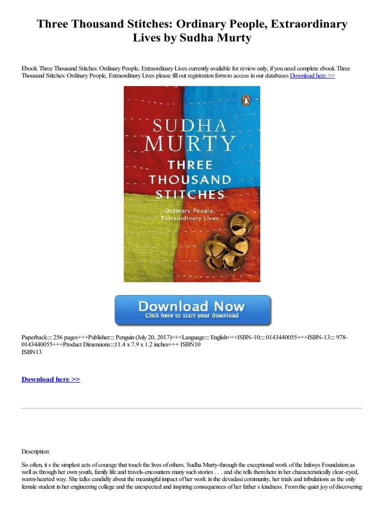 Three Thousand Stitches Ordinary People Extraordinary Lives | PDF