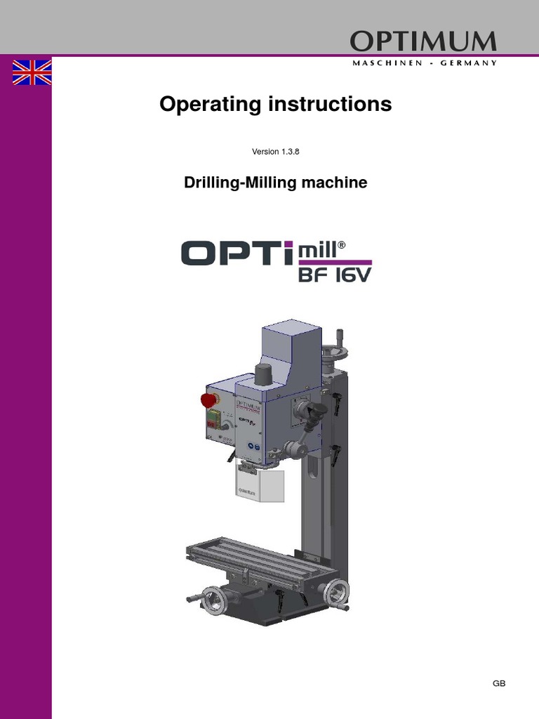 Optimum BF16V Manual | PDF | Safety | Mechanical Engineering