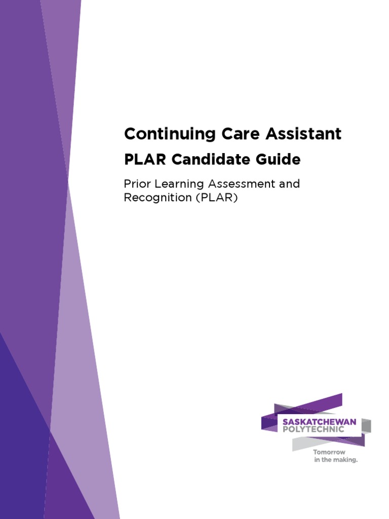Continuing Care Assistant Program PLAR Candidate Guide | PDF | Test ...