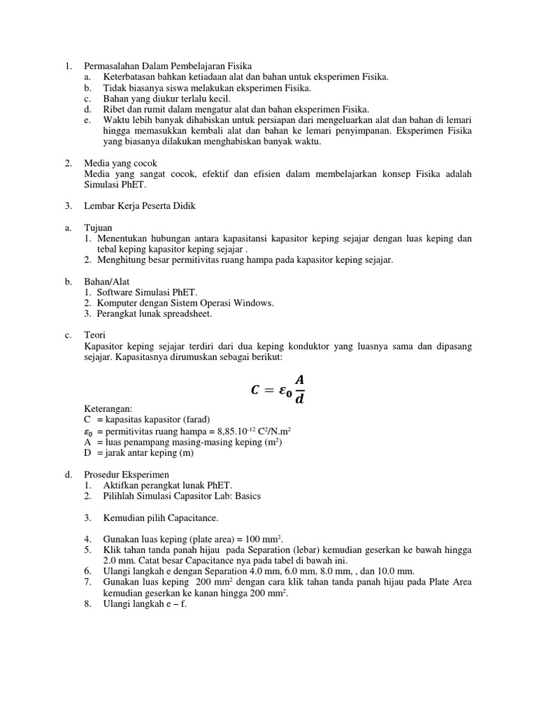 LKPD Berdasarkan Simulasi PhET | PDF