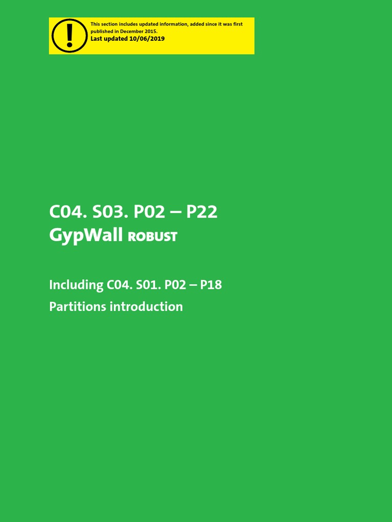 White Book C04 S03 Partitions GypWall ROBUST | PDF | Wall | Building ...