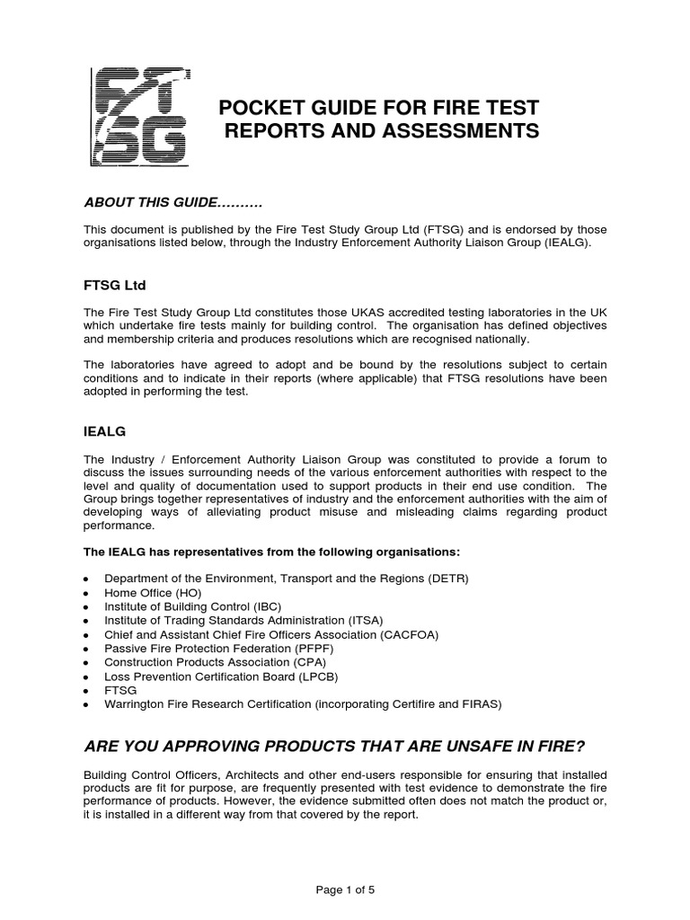 FTSG Guide To Test Reports | PDF | Building Engineering | Building ...