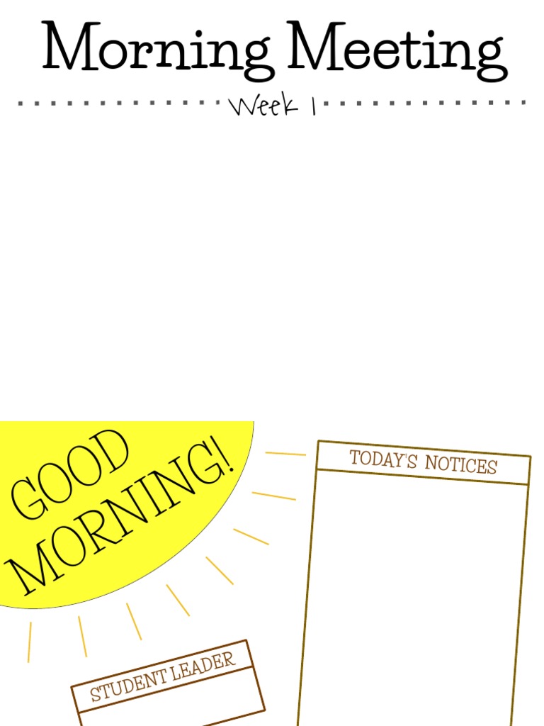 Morning Meeting Activities Overview | PDF