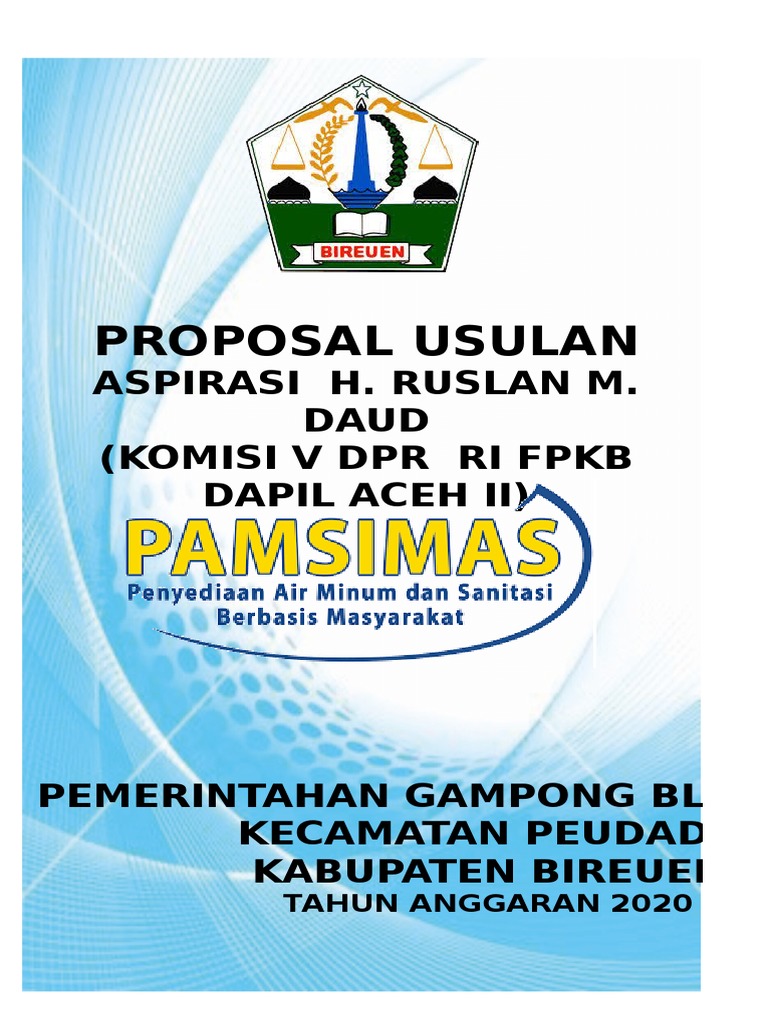 Cover Proposal Pamsimas | PDF