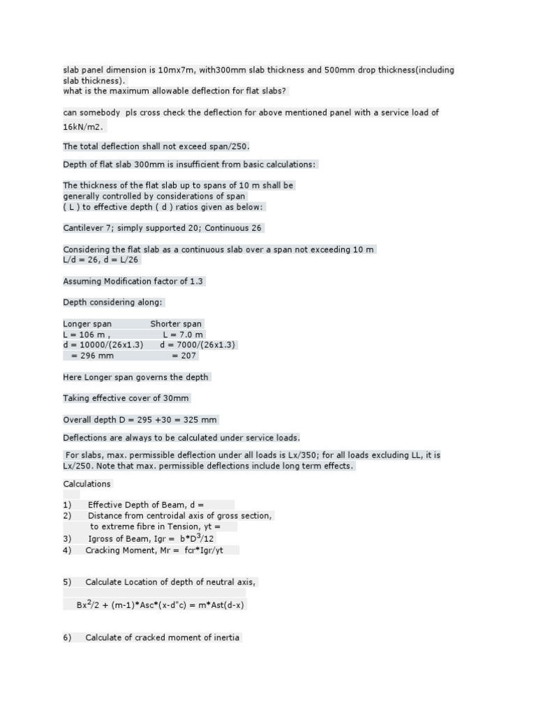 Slab Deflection and Depth | PDF | Beam (Structure) | Fracture