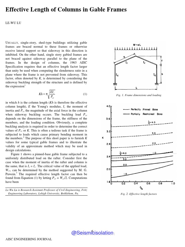Effective Length Factor of Gable Frames | PDF | Buckling | Civil ...