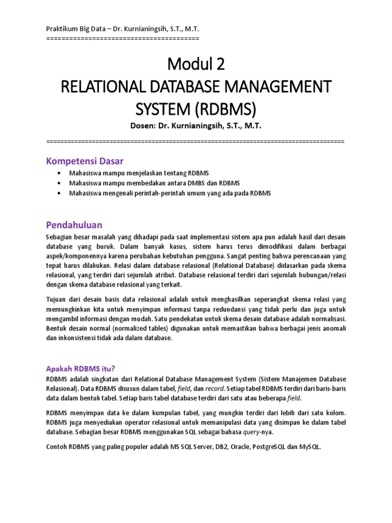 RDBMS Modul 2 | PDF