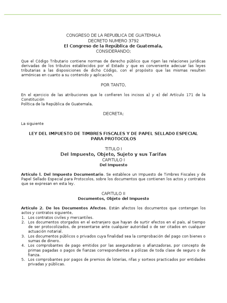 Ley de Timbres y Papel Sellado | PDF | Bancos | Seguro