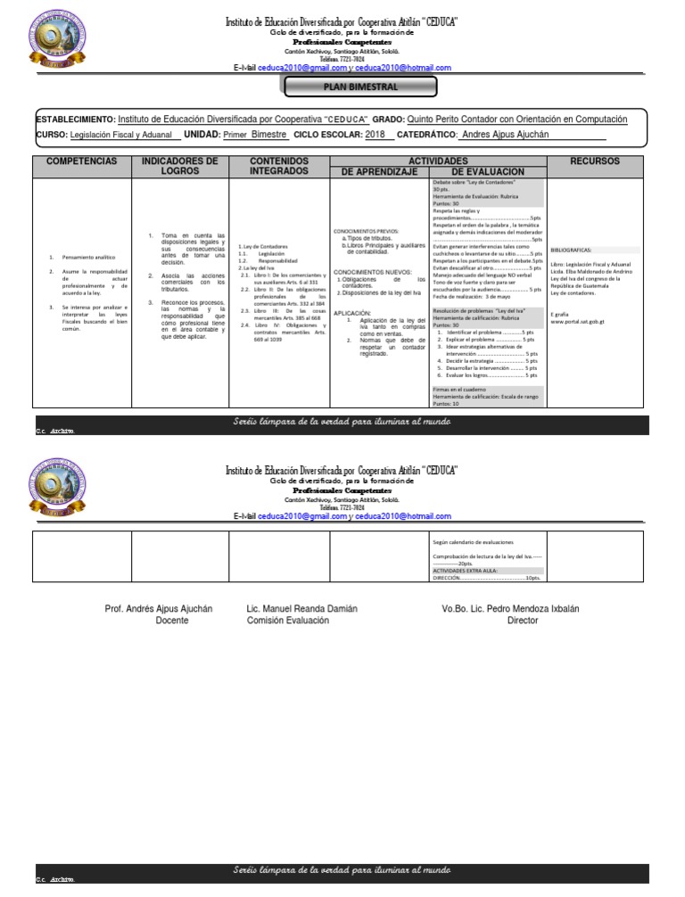Legislacion Fiscal y Aduanal 1er | PDF | Aprendizaje | Educación avanzada