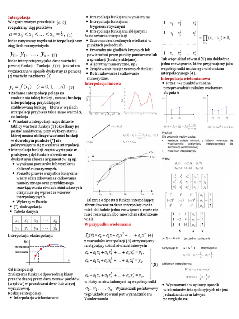 Metody Numeryczne Sciaga | PDF