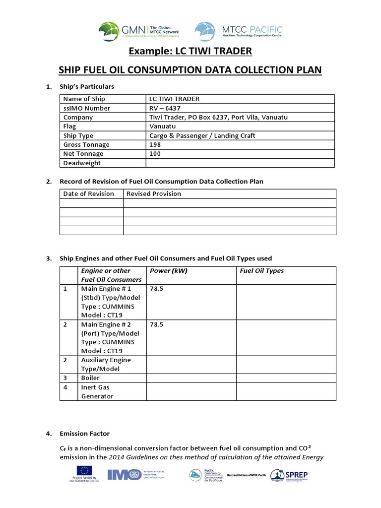 Fuel Oil Consumption Data Collection Plan Sample | PDF | Fuel Oil | Fuels