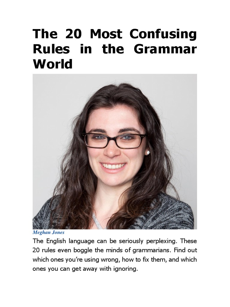 20 Most Confusing Grammar Rules | PDF | English Language | Adverb