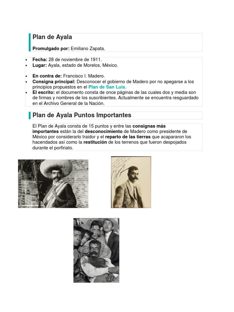 Plan de Ayala: El documento fundacional de la lucha agraria de Emiliano ...