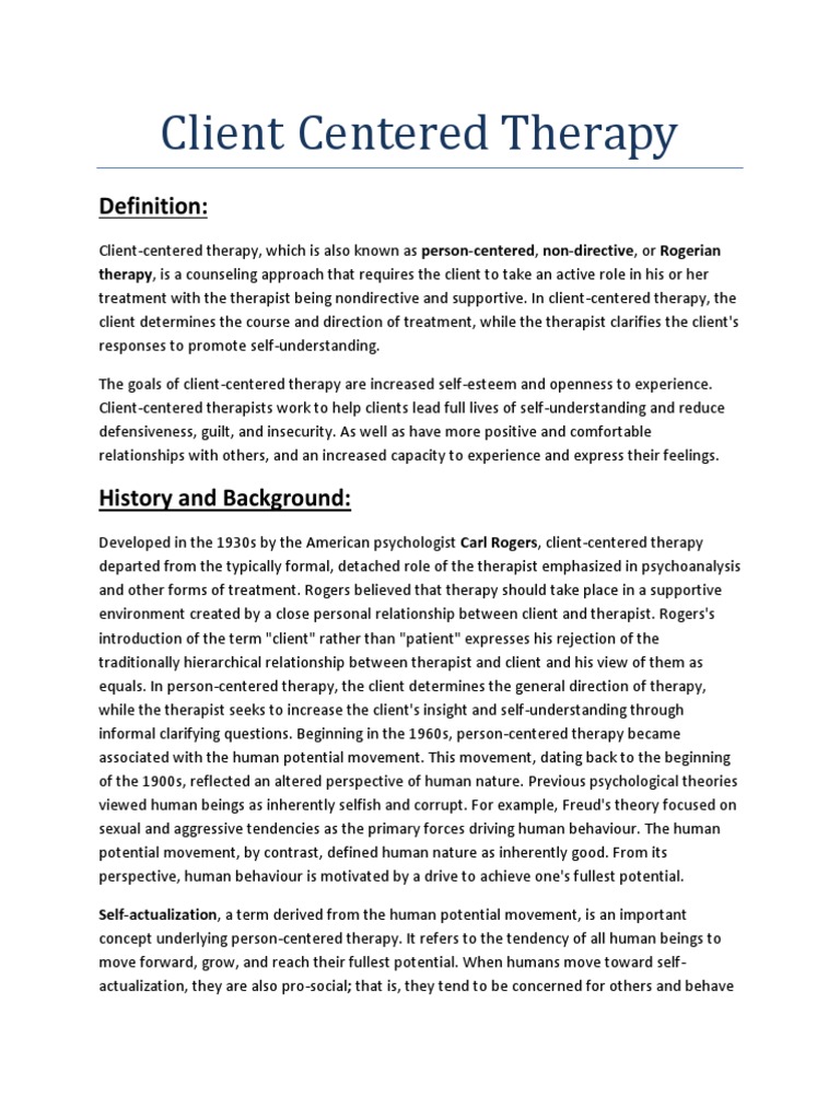 Client Centered Therapy | PDF | Psychotherapy | Empathy