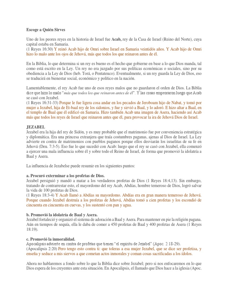 Escoge A Quién Sirves | PDF | Libros de reyes | Elijah