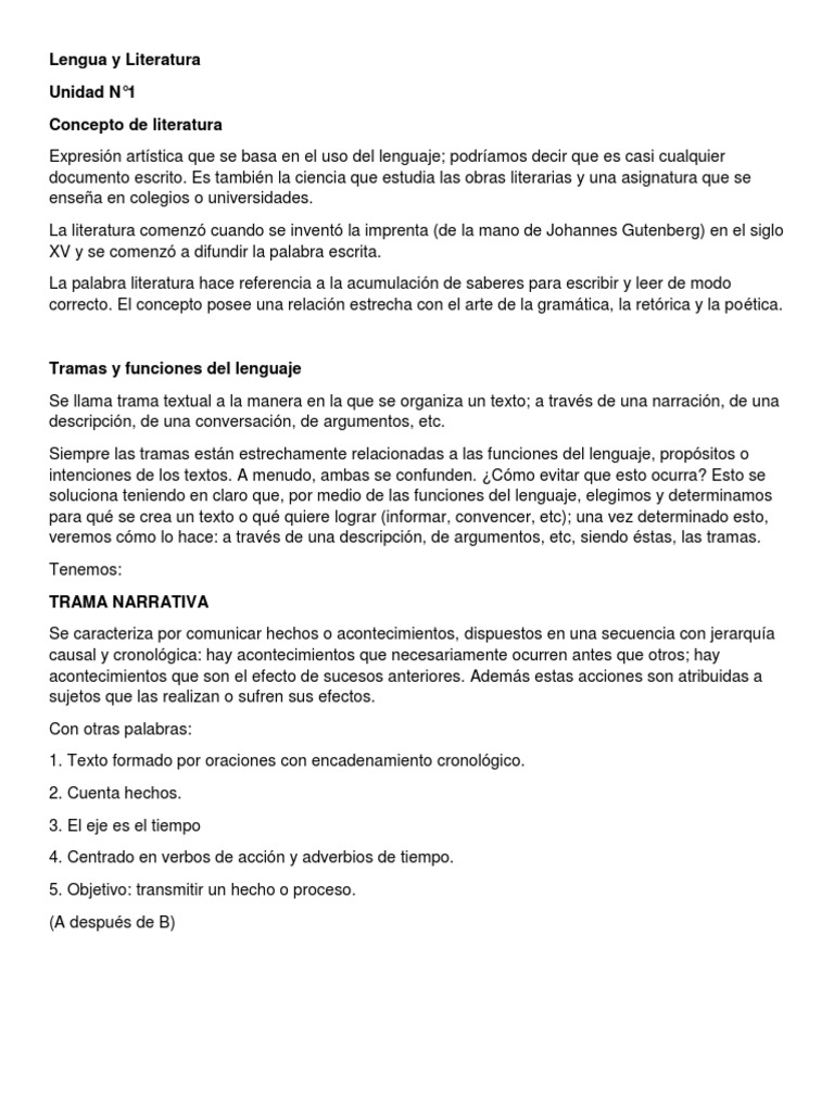 Unidad N°1 Lengua y Literatura | PDF | Teatro | Comedia