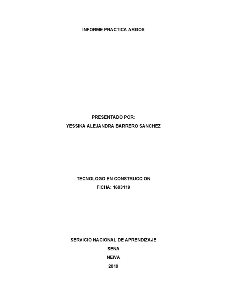 Informe Practica Argos | PDF | Cemento | Hormigón