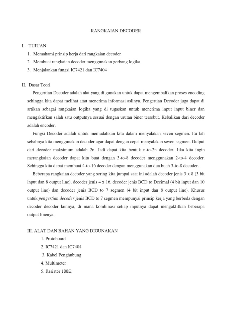 Rangkaian Decoder | PDF