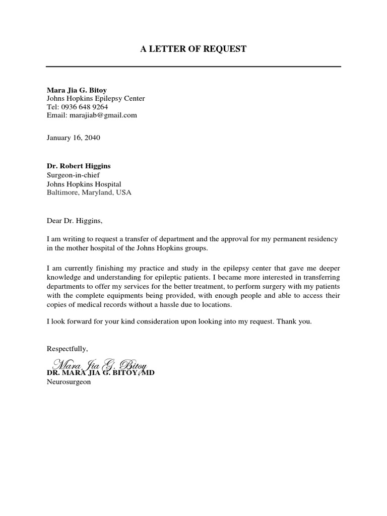 Letter of Request | PDF