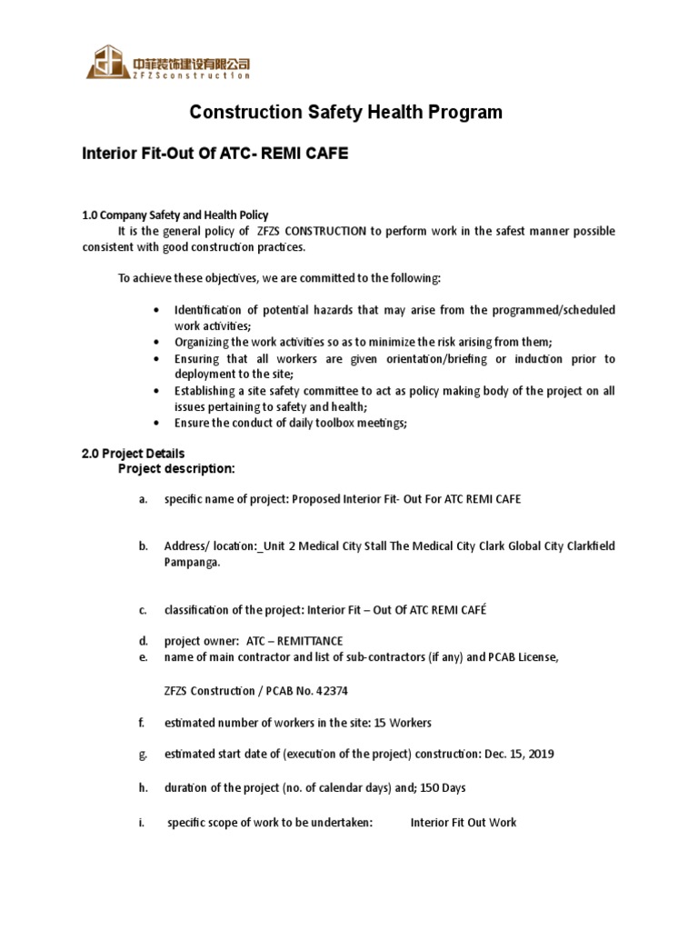 Simplified CHSP Template | PDF | Personal Protective Equipment | Prevention